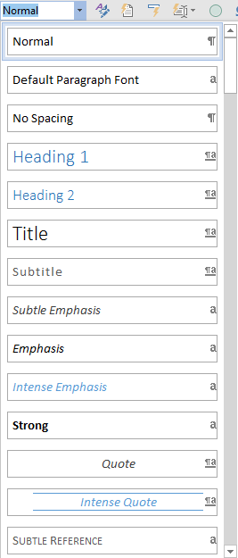 Managing Word Styles